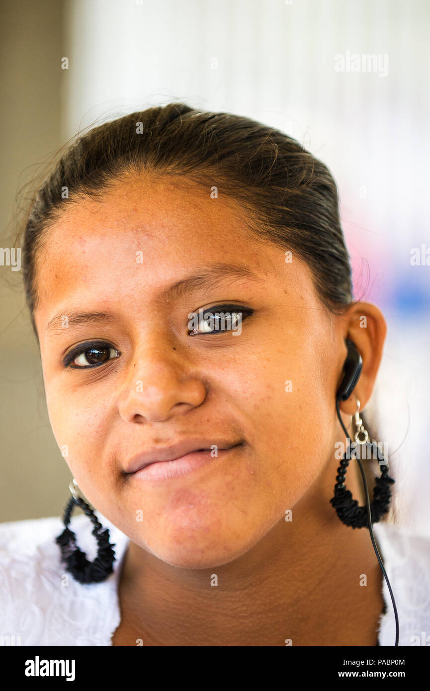 SAN JOSE, COSTA RICA - JAN 6, 2012: Unidentified Costa Rican woman ...