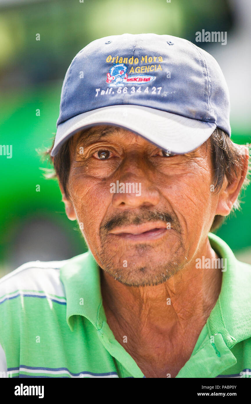 SAN JOSE, COSTA RICA - JAN 6, 2012: Unidentified Costa Rican man in a ...