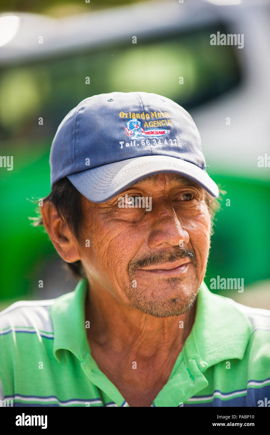SAN JOSE, COSTA RICA - JAN 6, 2012: Unidentified Costa Rican man in a ...