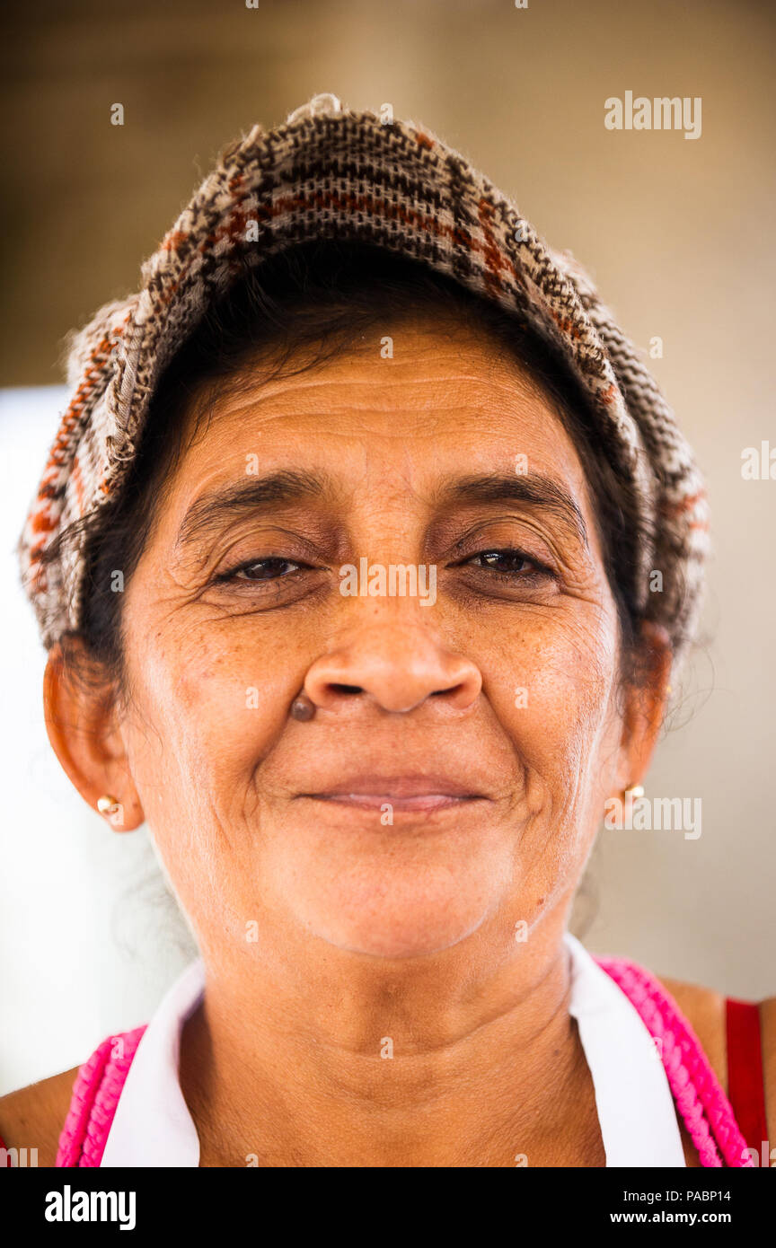 SAN JOSE, COSTA RICA - JAN 6, 2012: Unidentified Costa Rican woman ...