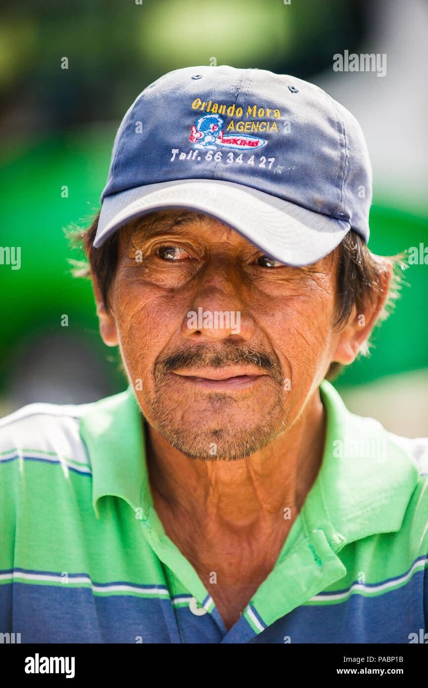 SAN JOSE, COSTA RICA - JAN 6, 2012: Unidentified Costa Rican man in a ...