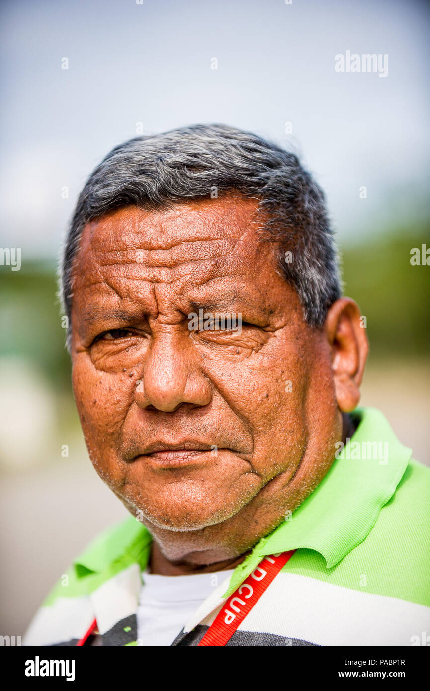 SAN JOSE, COSTA RICA - JAN 6, 2012: Unidentified Costa Rican serious ...