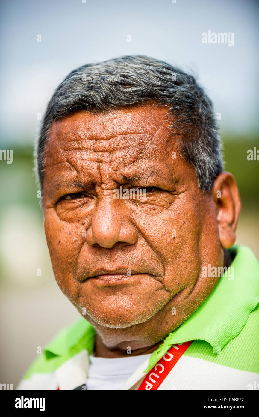 SAN JOSE, COSTA RICA - JAN 6, 2012: Unidentified Costa Rican serious ...