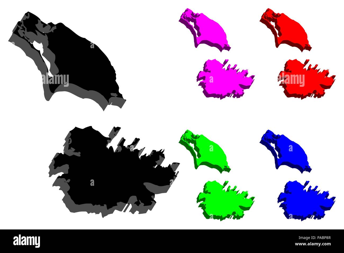 3D map of Antigua and Barbuda (Waladli or Wadadli, Antigua and Barbuda ...