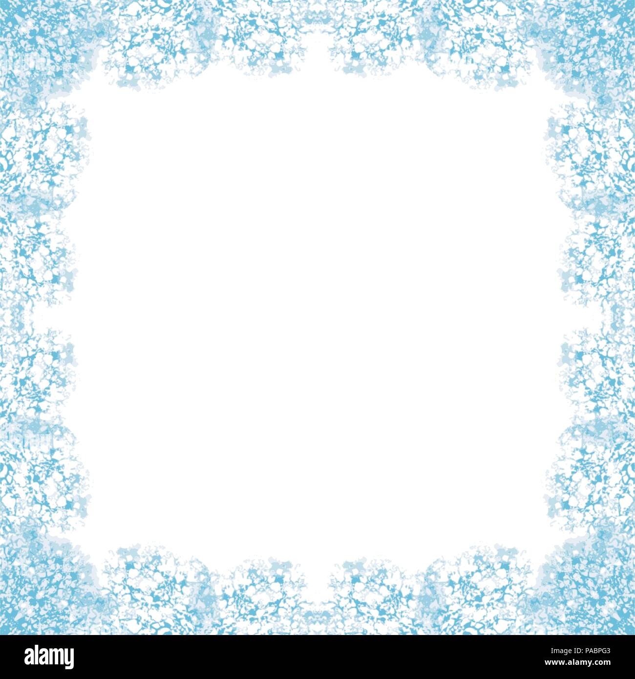 blue watercolor frame border mirror pattern, vector illustration Stock ...