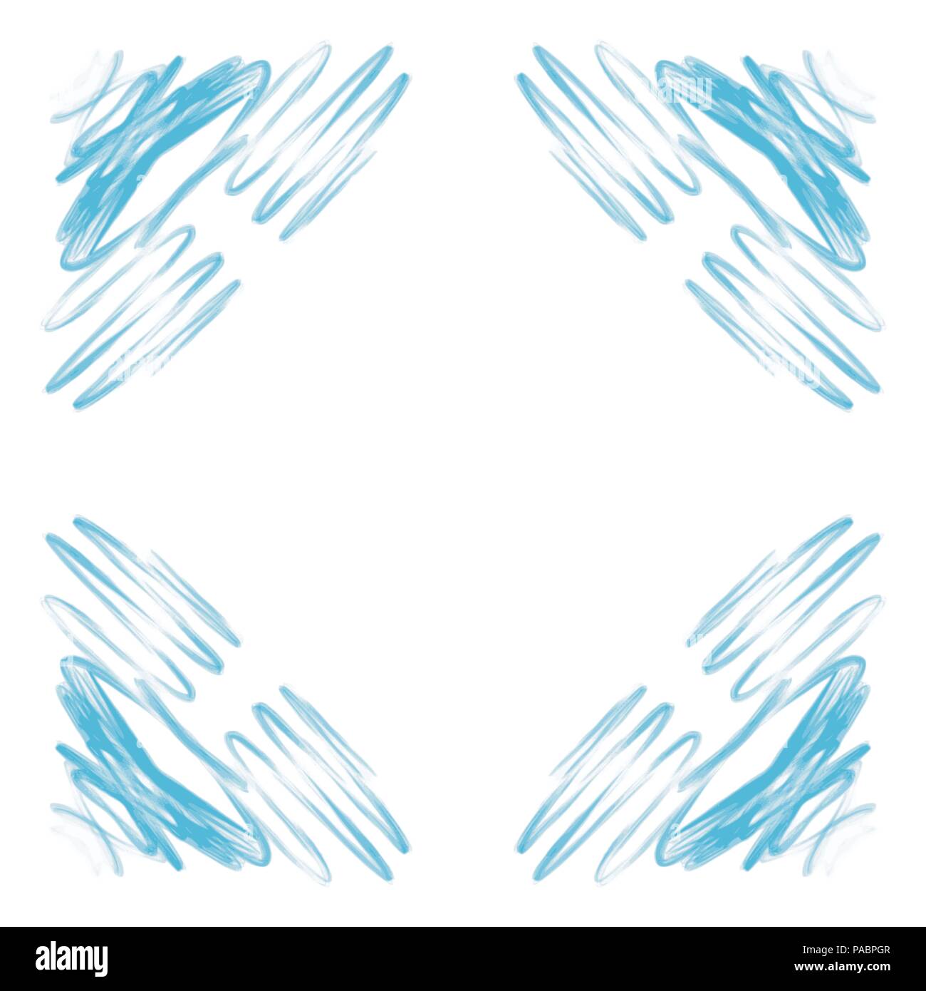 blue watercolor frame border mirror pattern, vector illustration Stock ...