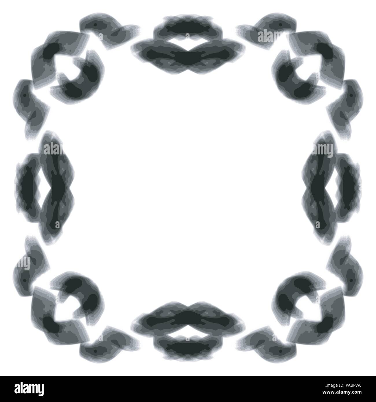 black watercolor frame border mirror pattern, vector illustration Stock ...