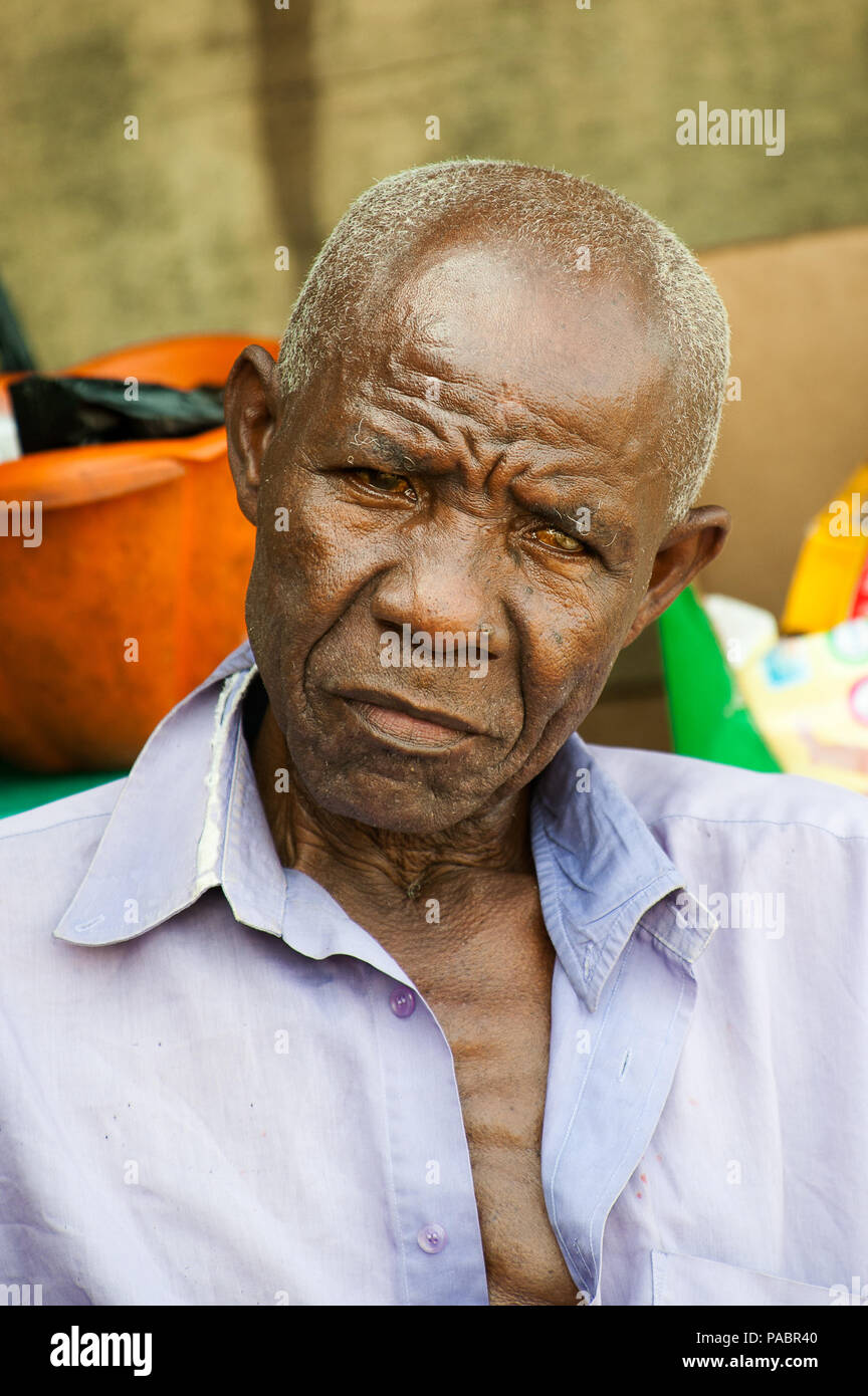 GHANA - MARCH 2, 2012: Portrait of an sad unindentified Ghanaian man in ...