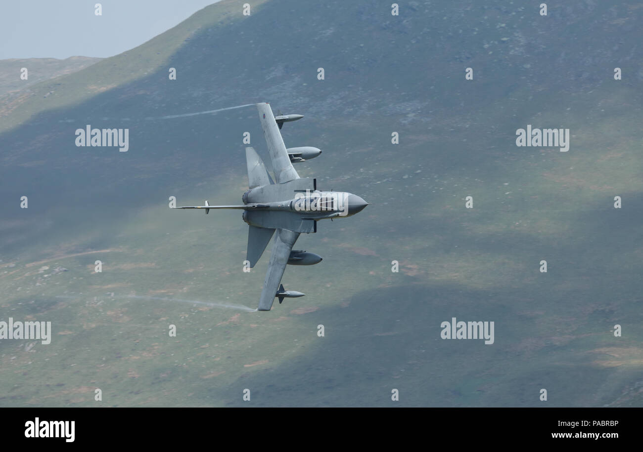 RAF Tornado GR4 aircraft ZA607, on a low-level flight training exercise ...