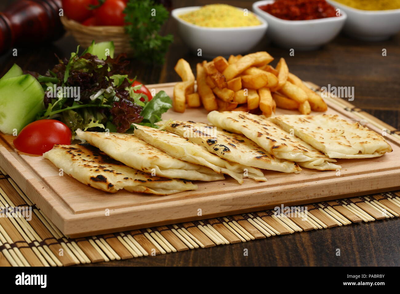 Turkish Traditional Slices of Gozleme / Pancake Stock Photo - Alamy