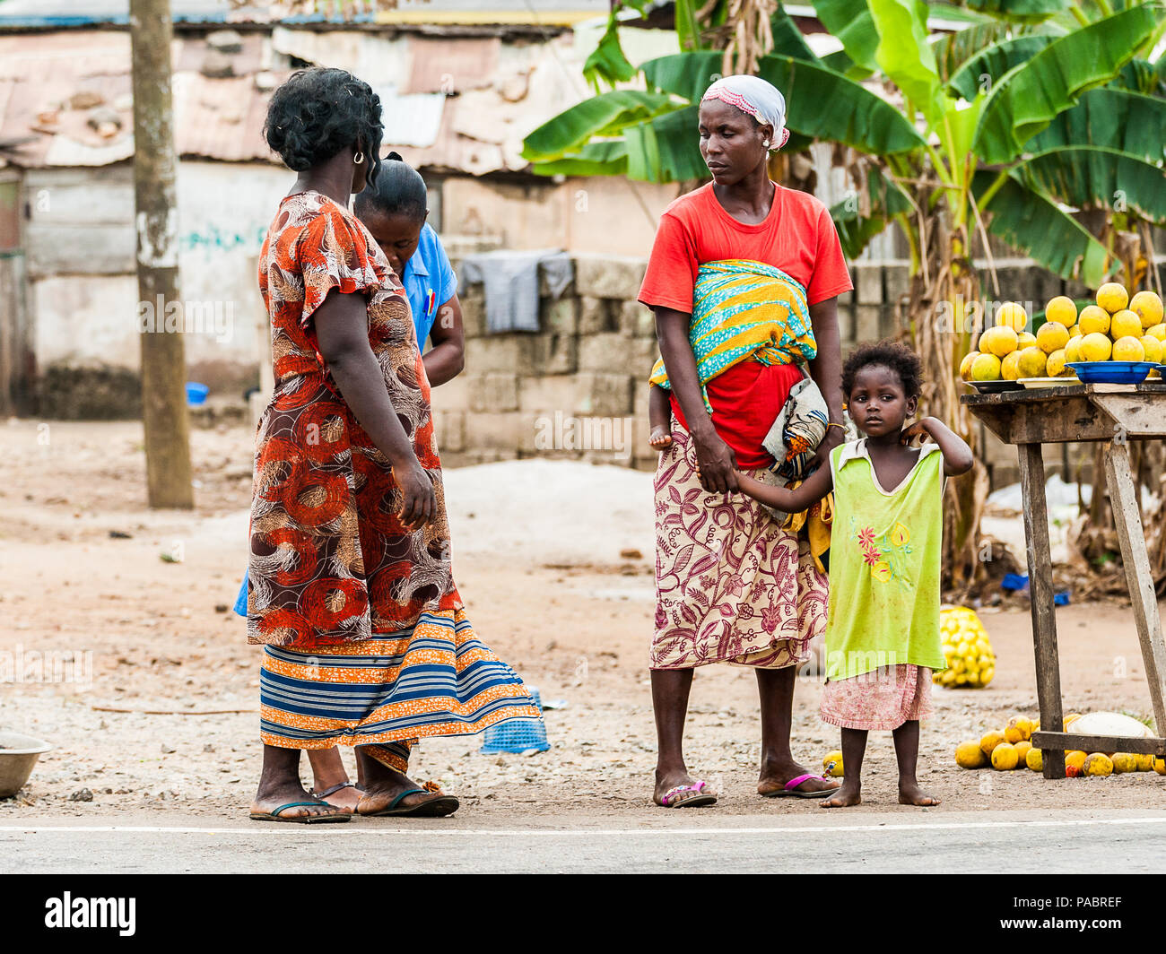 ACCRA, GHANA - MARCH 2, 2012: Unidentified Ghanaian woman with her ...