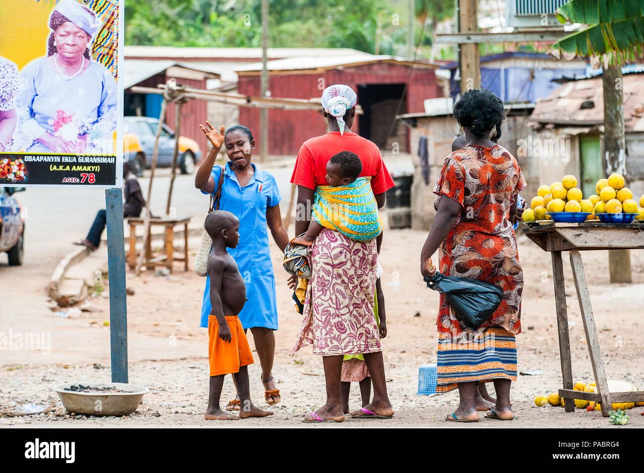 ACCRA, GHANA - MARCH 2, 2012: Unidentified Ghanaian women with their ...