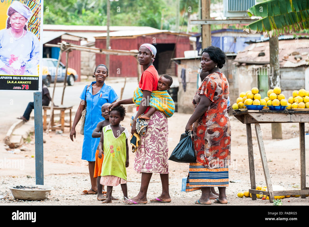 ACCRA, GHANA - MARCH 2, 2012: Unidentified Ghanaian women with their ...