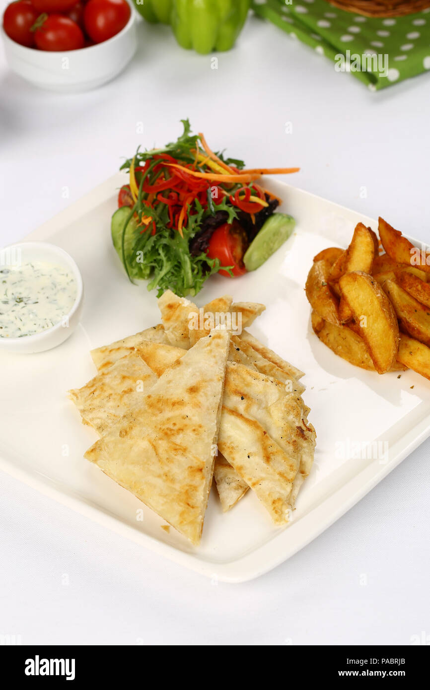 Turkish Traditional Slices of Gozleme / Pancake Stock Photo - Alamy