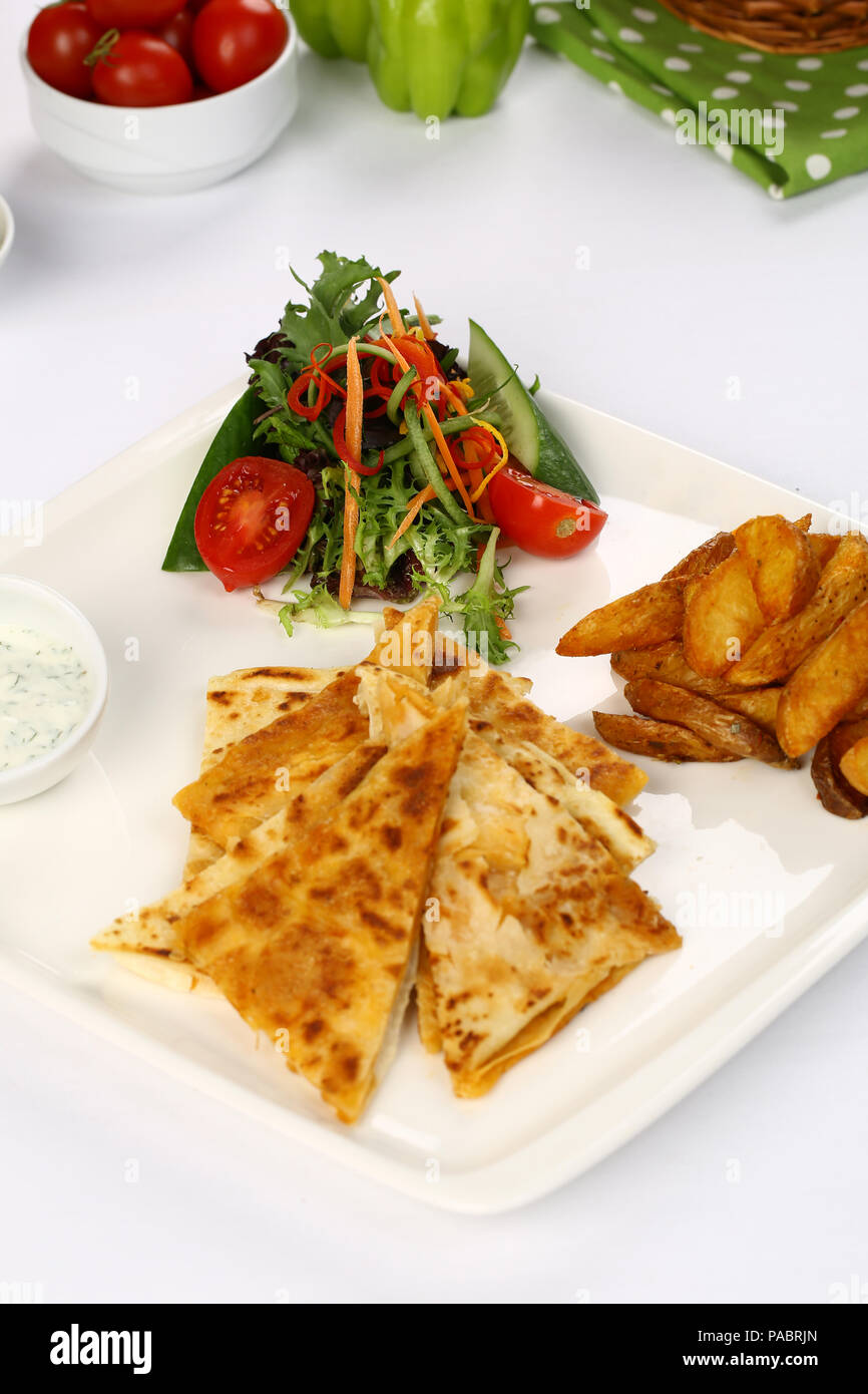 Turkish Traditional Slices of Gozleme / Pancake Stock Photo - Alamy