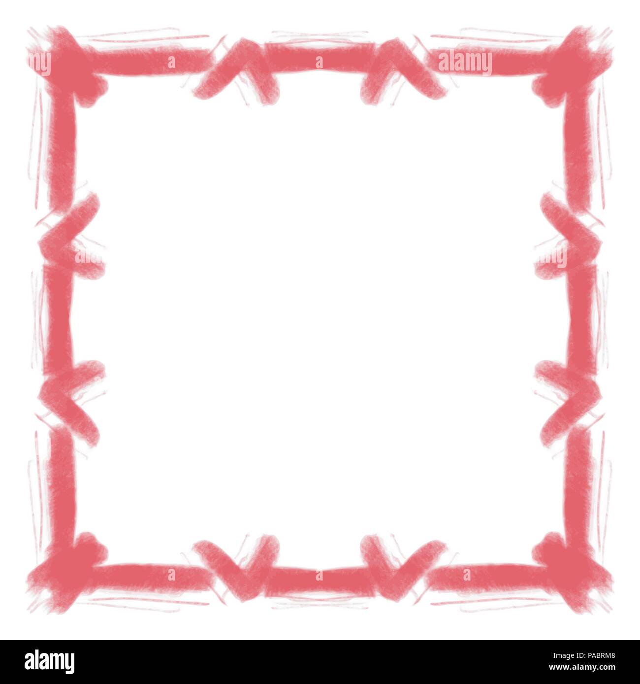 red watercolor frame border mirror pattern, vector illustration Stock ...