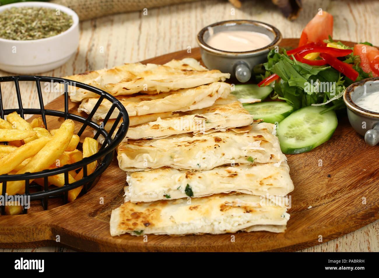 Turkish Traditional Slices of Gozleme / Pancake Stock Photo - Alamy
