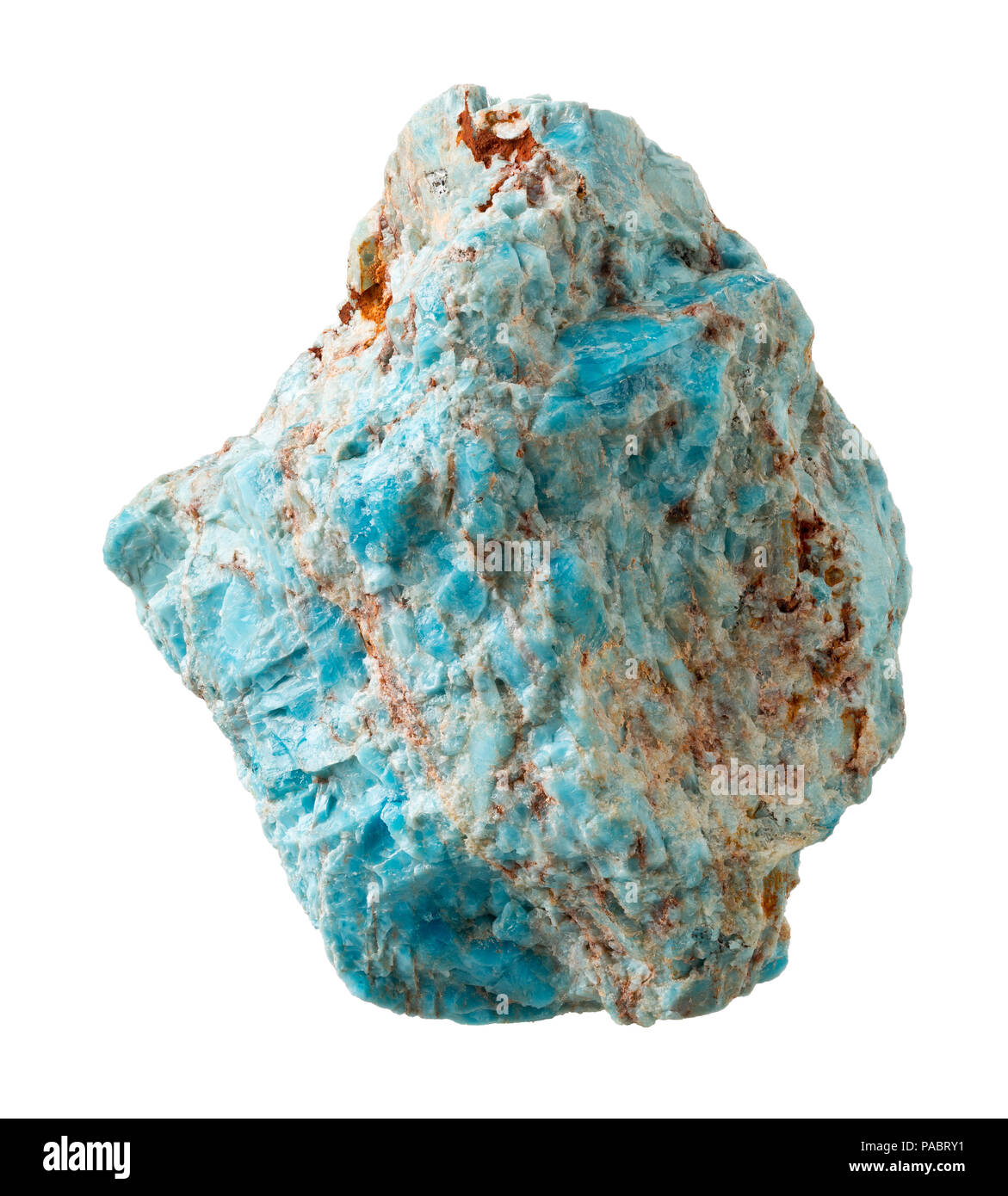 Apatite (Ca5(PO4)3(F,Cl,OH)) specimen from Brazil isolated on white ...