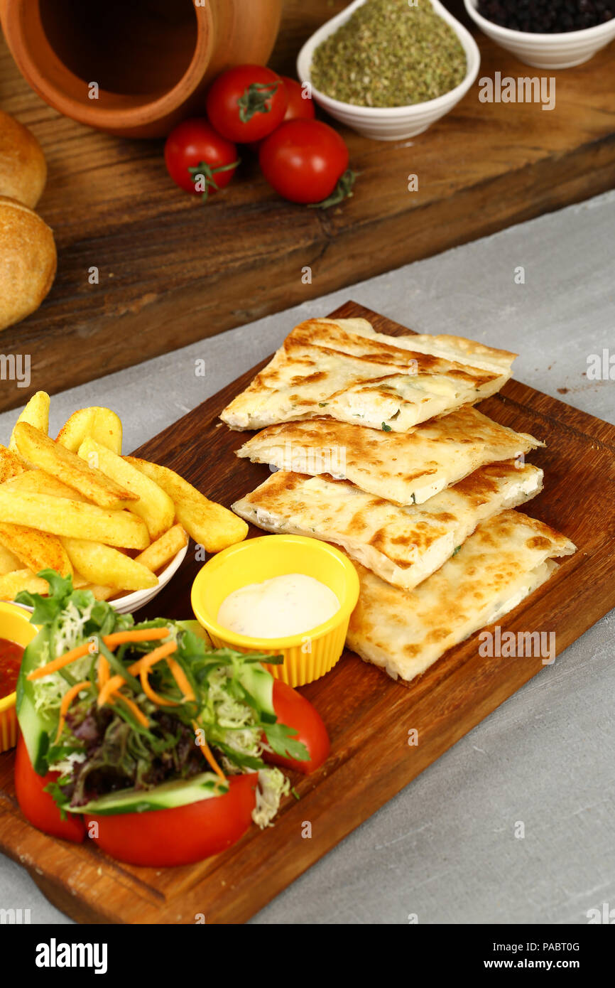 Turkish Traditional Slices of Gozleme / Pancake Stock Photo - Alamy