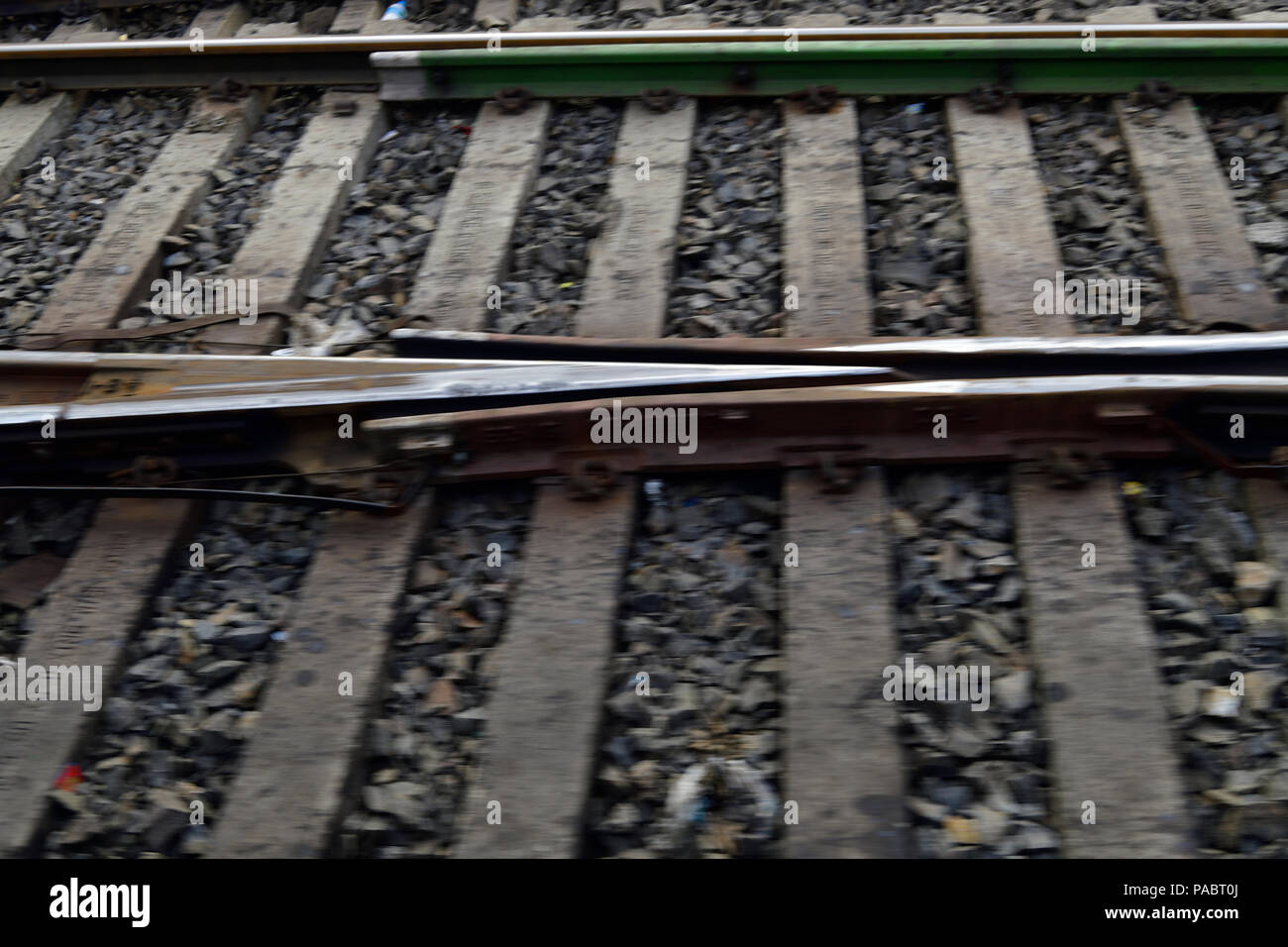 A Railway Junction on the track Stock Photo - Alamy