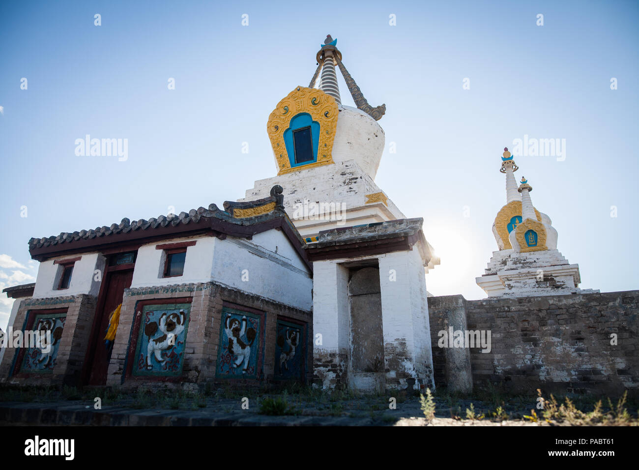 Color image of a Buddhist stupa at a monastery in Mongolia Stock Photo ...