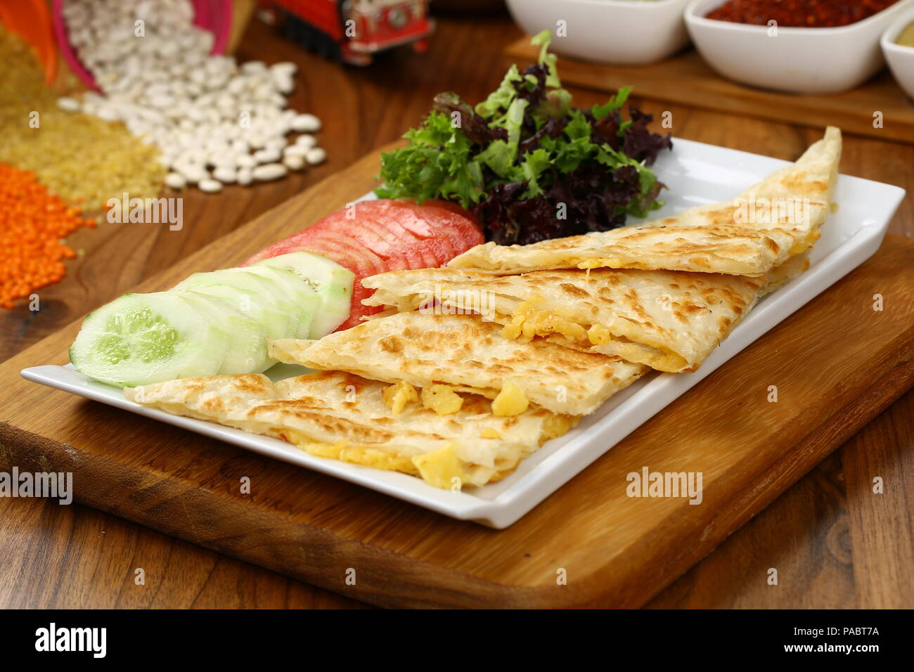 Turkish Traditional Slices of Gozleme / Pancake Stock Photo - Alamy