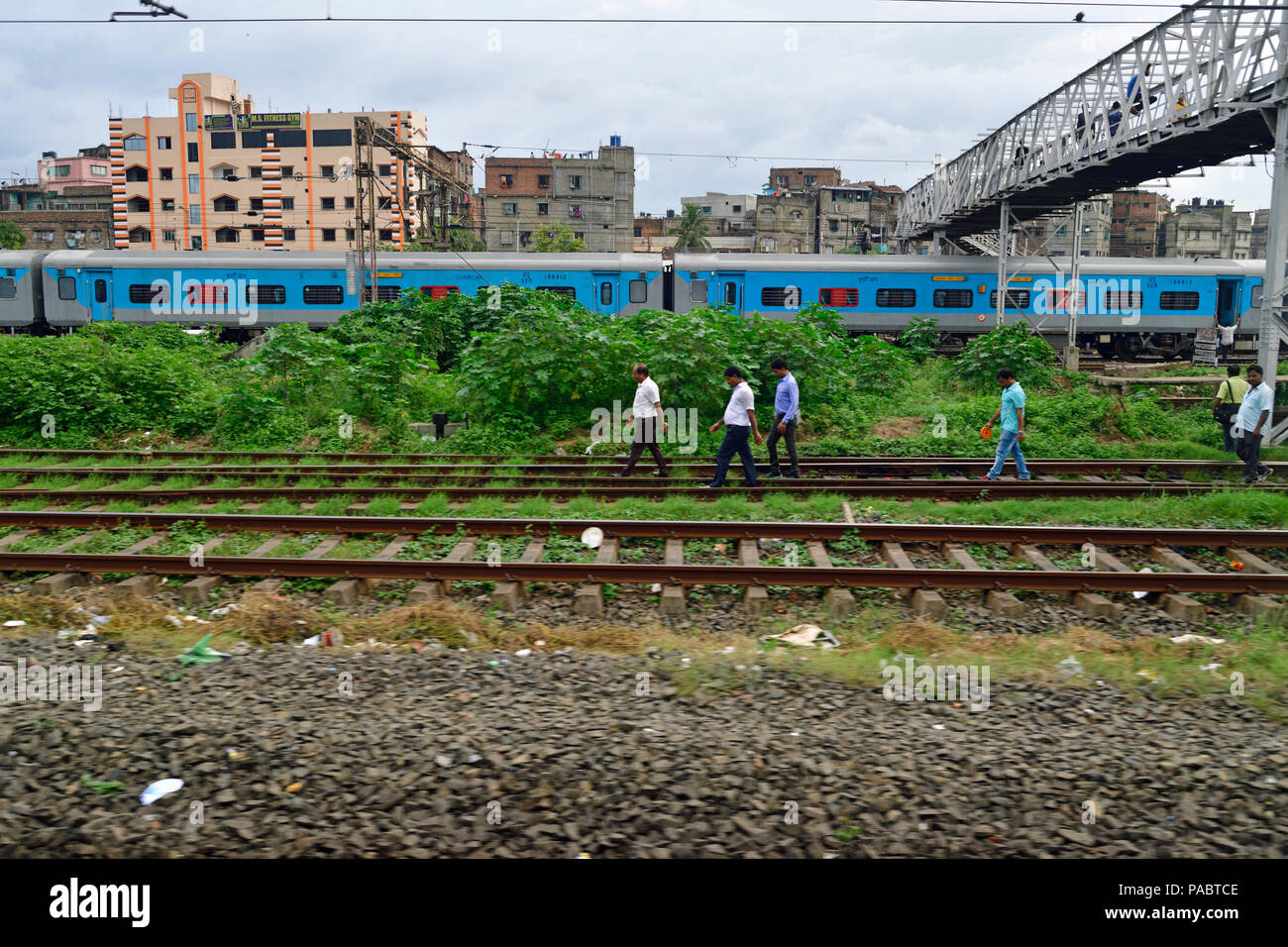 Indian Railway officials inspecting a track Stock Photo - Alamy