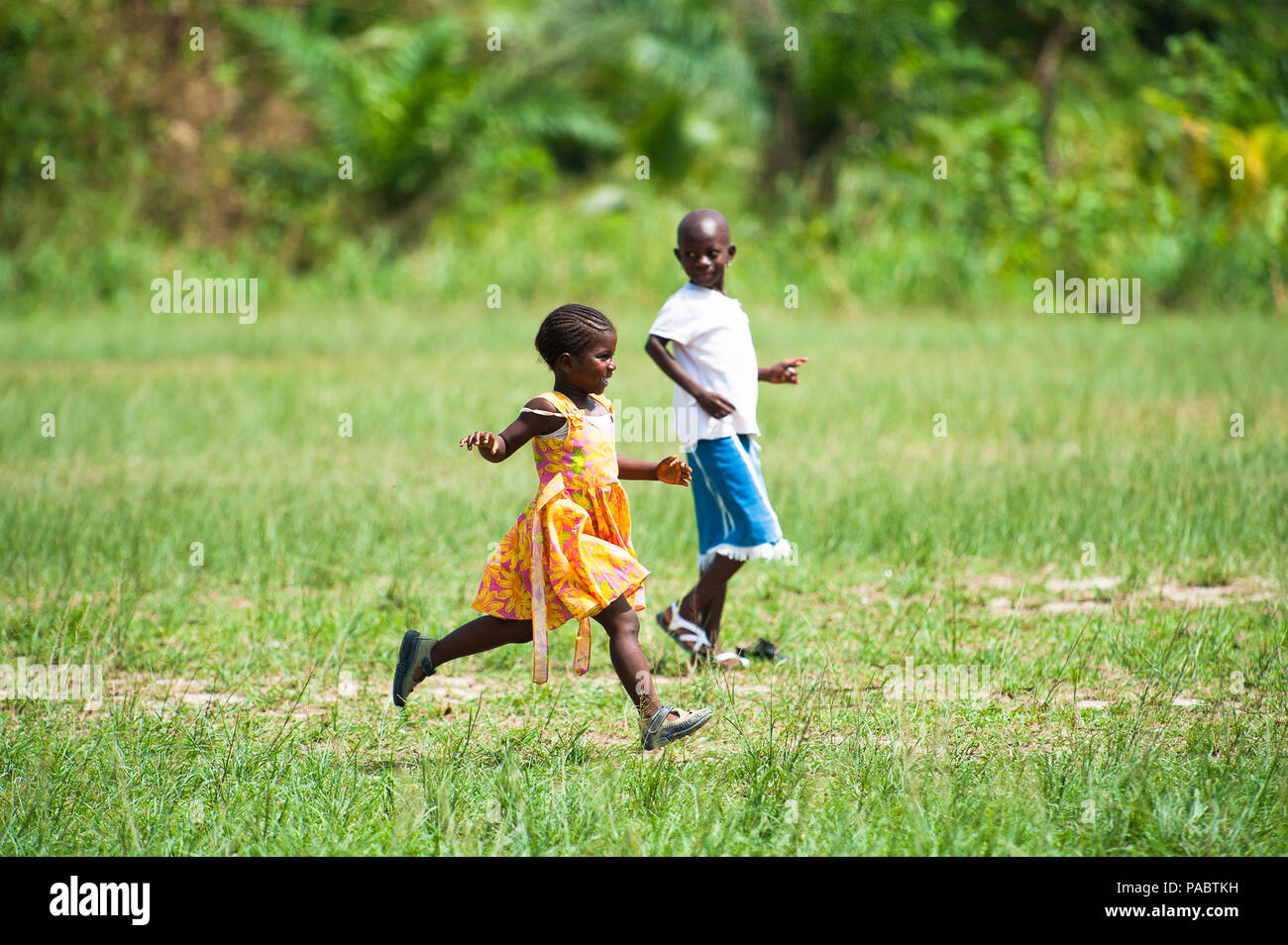GHANA - MARCH 3, 2012: Unindentified Ghanaian children play in the ...
