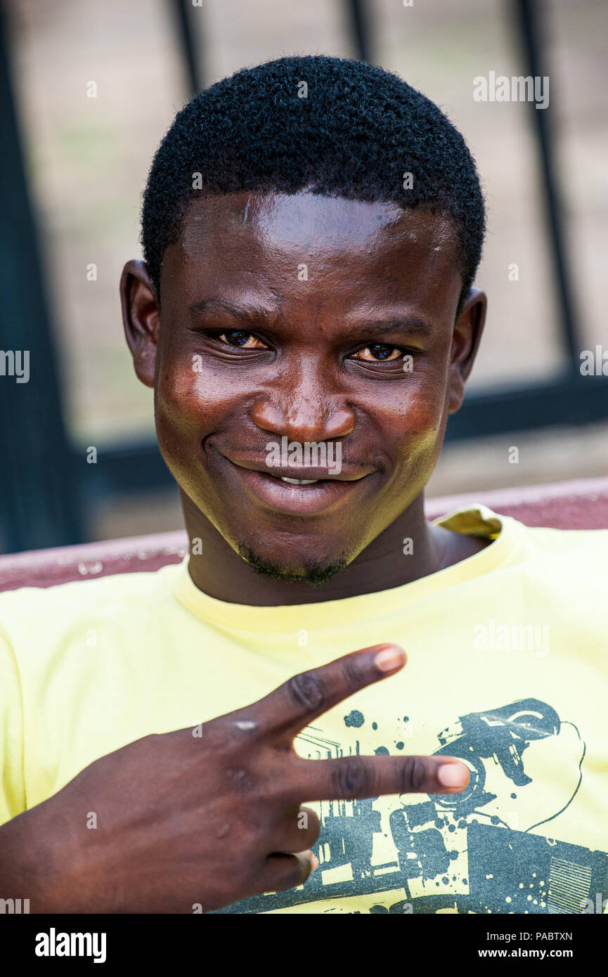 ACCRA, GHANA - MARCH 4, 2012: Unidentified Ghanaian man portrait in the ...