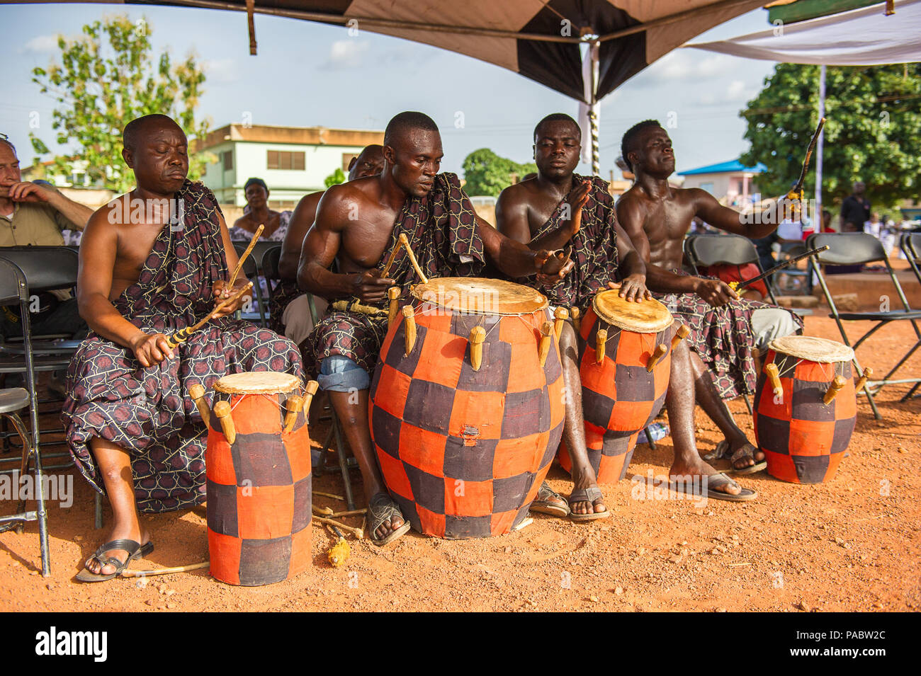 GHANA - MARCH 3, 2012: Unindentified Ghanaian local musicians make the ...