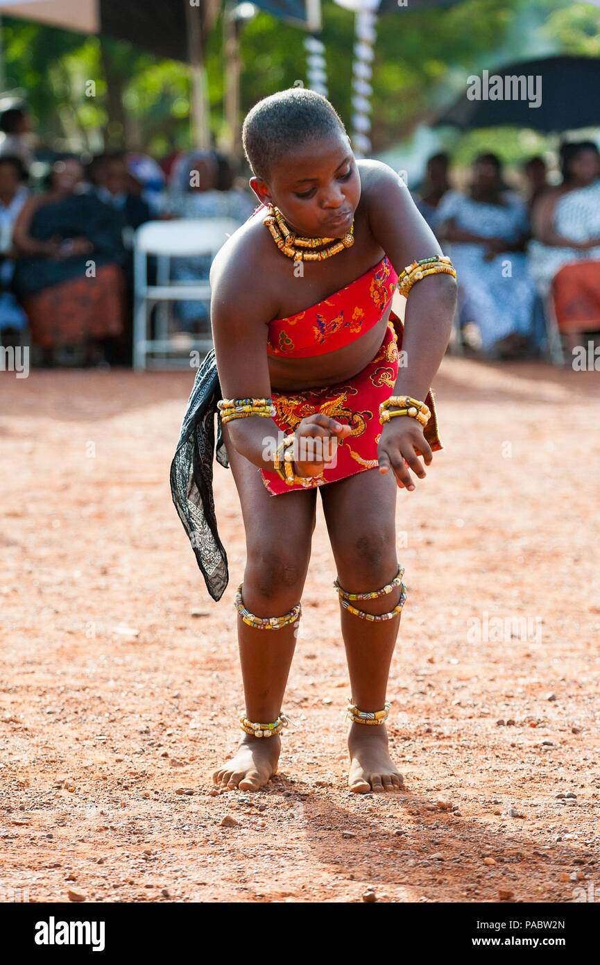 GHANA - MARCH 3, 2012: Unindentified Ghanaian woman dances traditional ...