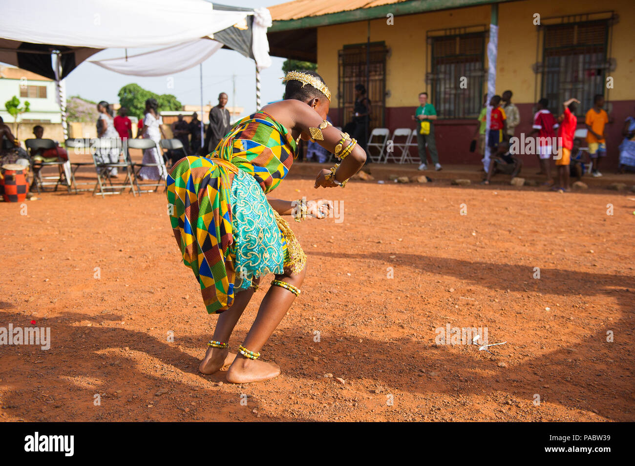 GHANA - MARCH 3, 2012: Unindentified Ghanaian girl in national colors ...