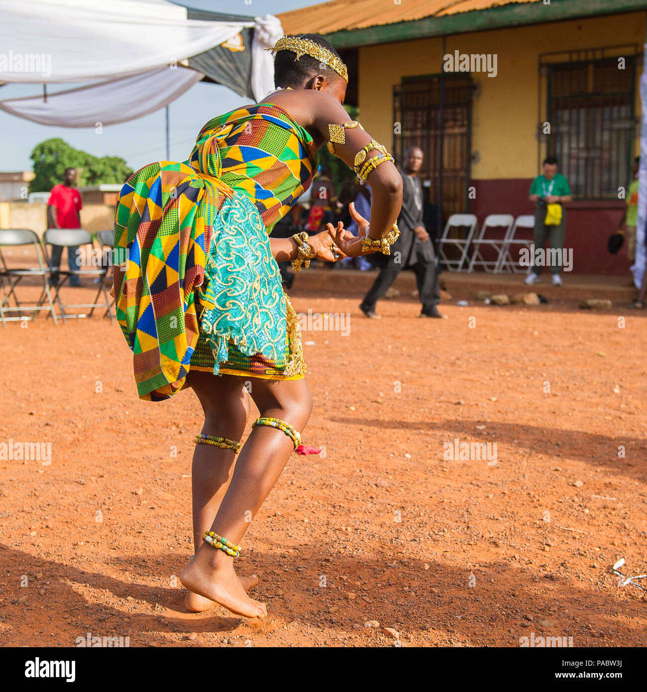 GHANA - MARCH 3, 2012: Unindentified Ghanaian girl in national colors ...