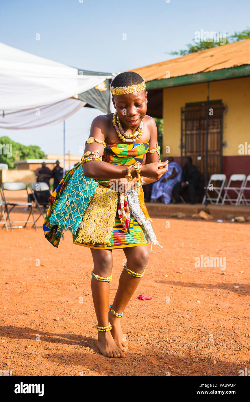 Ghana March 3 2012 Unindentified Ghanaian Girl In National Colors Clothes Dances The