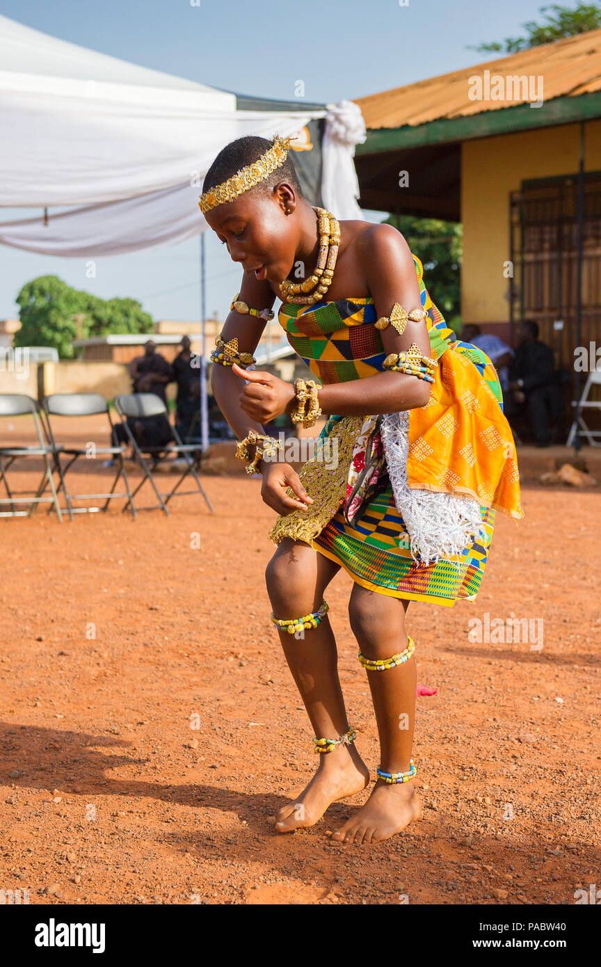 GHANA - MARCH 3, 2012: Unindentified Ghanaian girl in national colors ...