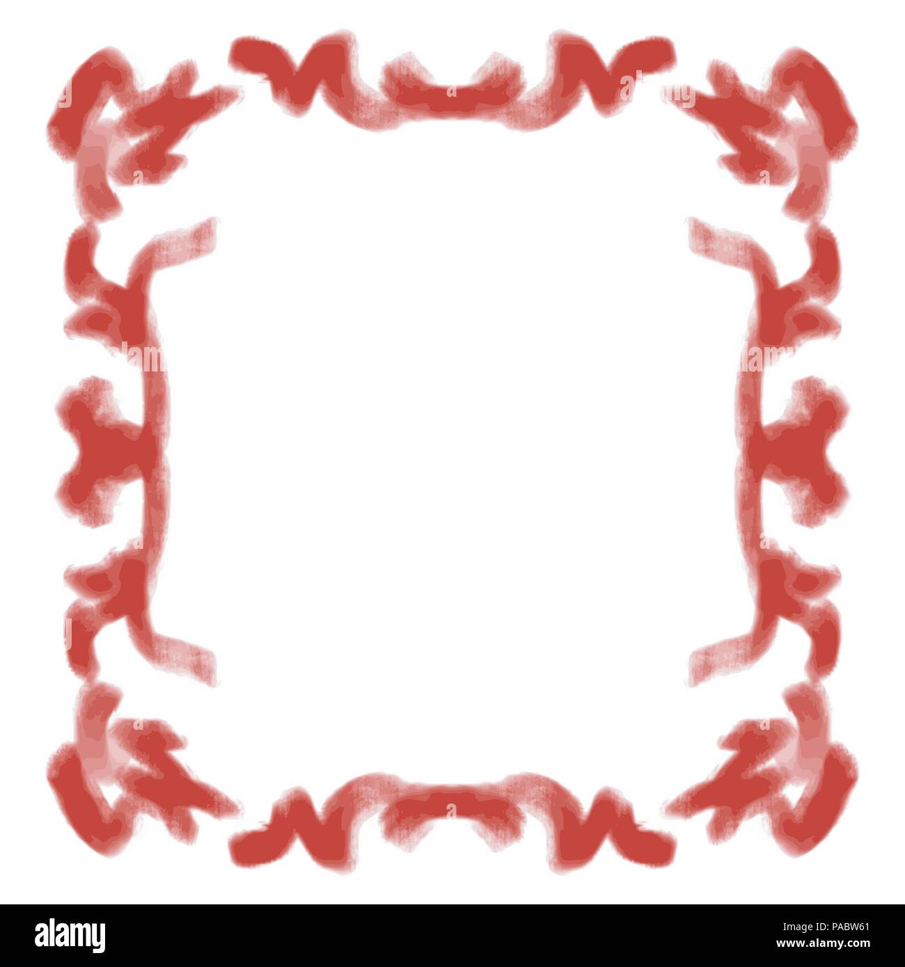 red watercolor frame border mirror pattern, vector illustration Stock ...