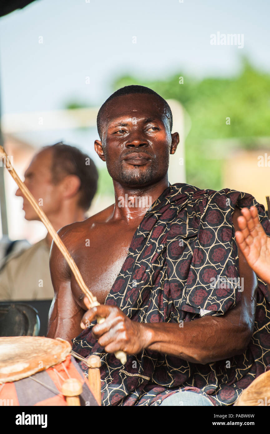 GHANA - MARCH 3, 2012: Unindentified Ghanaian local musician makes the ...