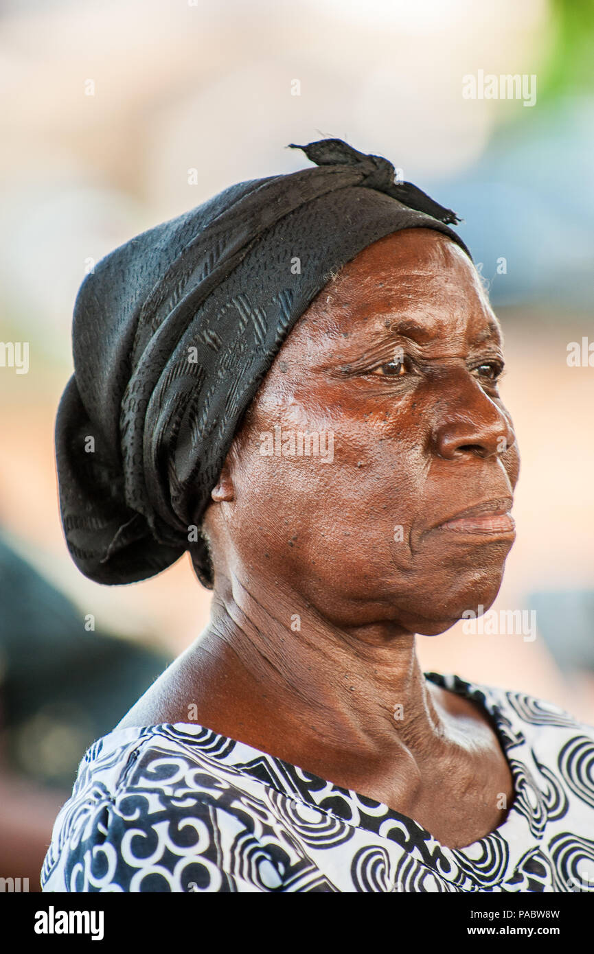ACCRA, GHANA - MARCH 4, 2012: Unidentified Ghanaian woman portrait in ...