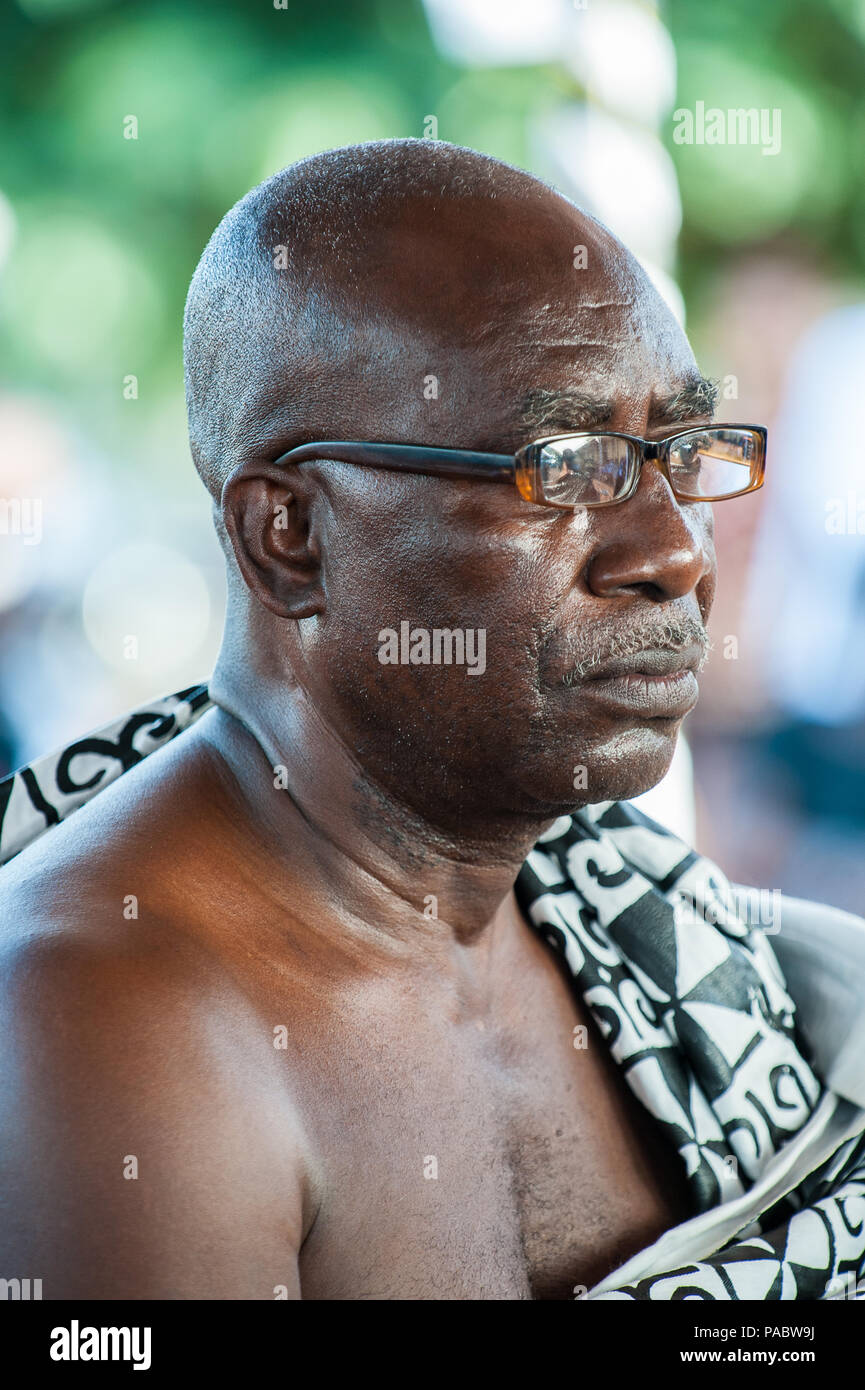 ACCRA, GHANA - MARCH 4, 2012: Unidentified Ghanaian man portrait in the ...