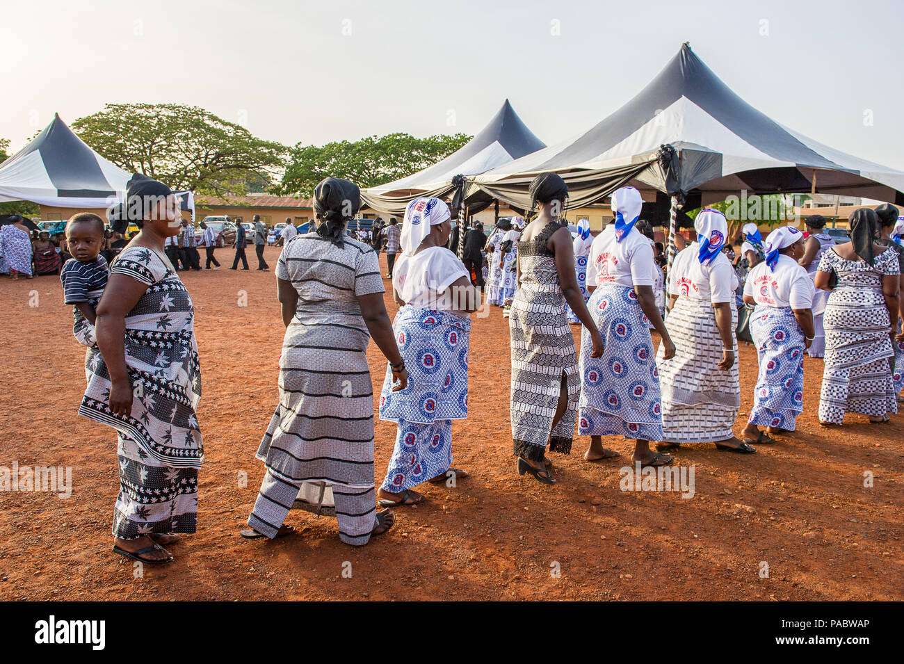 ACCRA, GHANA - MARCH 4, 2012: Unidentified Ghanaian people walk to see ...