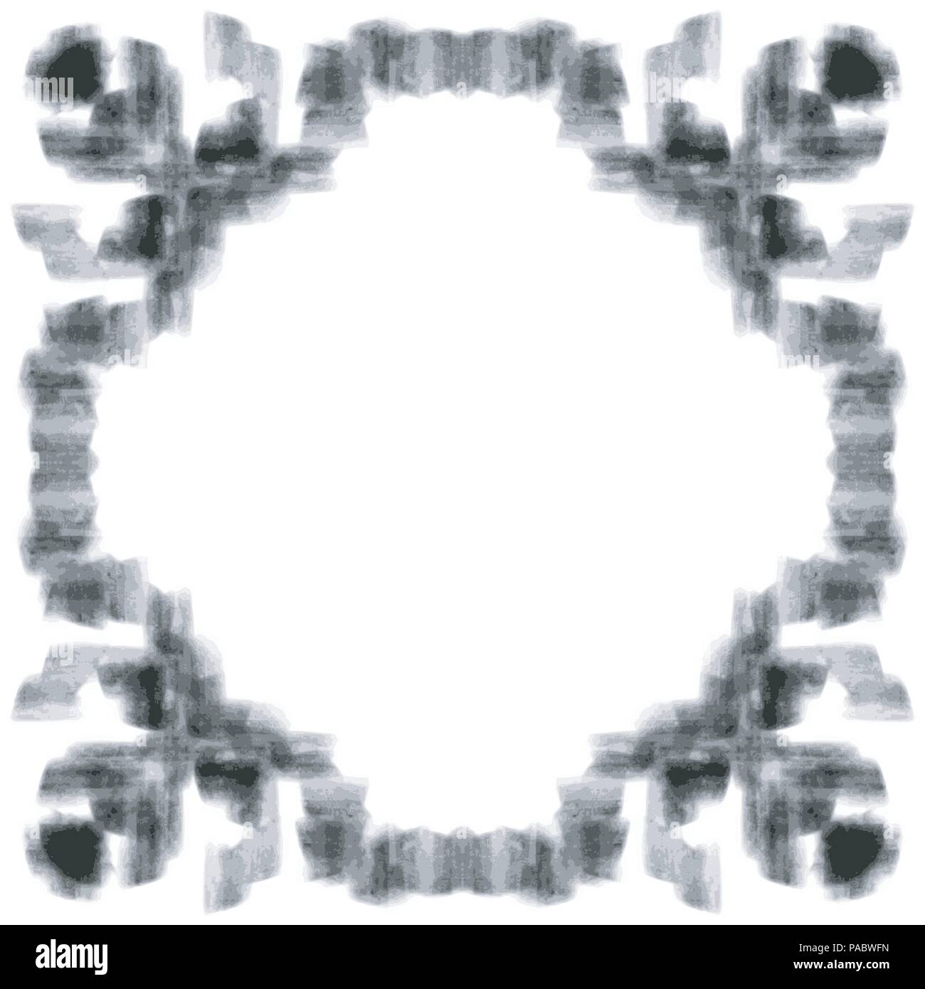 black watercolor frame border mirror pattern, vector illustration Stock ...