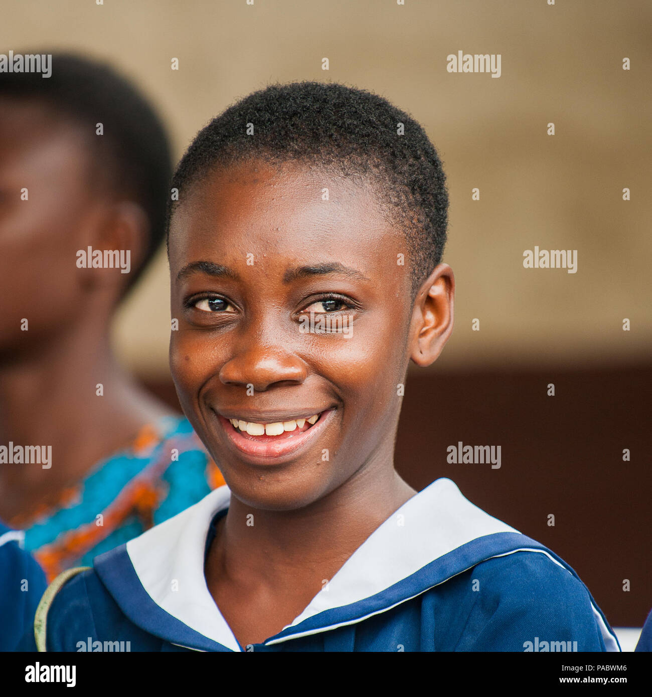 ACCRA, GHANA - MARCH 4, 2013: A student from one of the Ghanaian ...