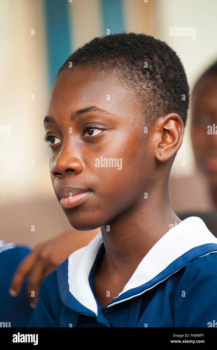 ACCRA, GHANA - MARCH 4, 2013: A student from one of the Ghanaian ...