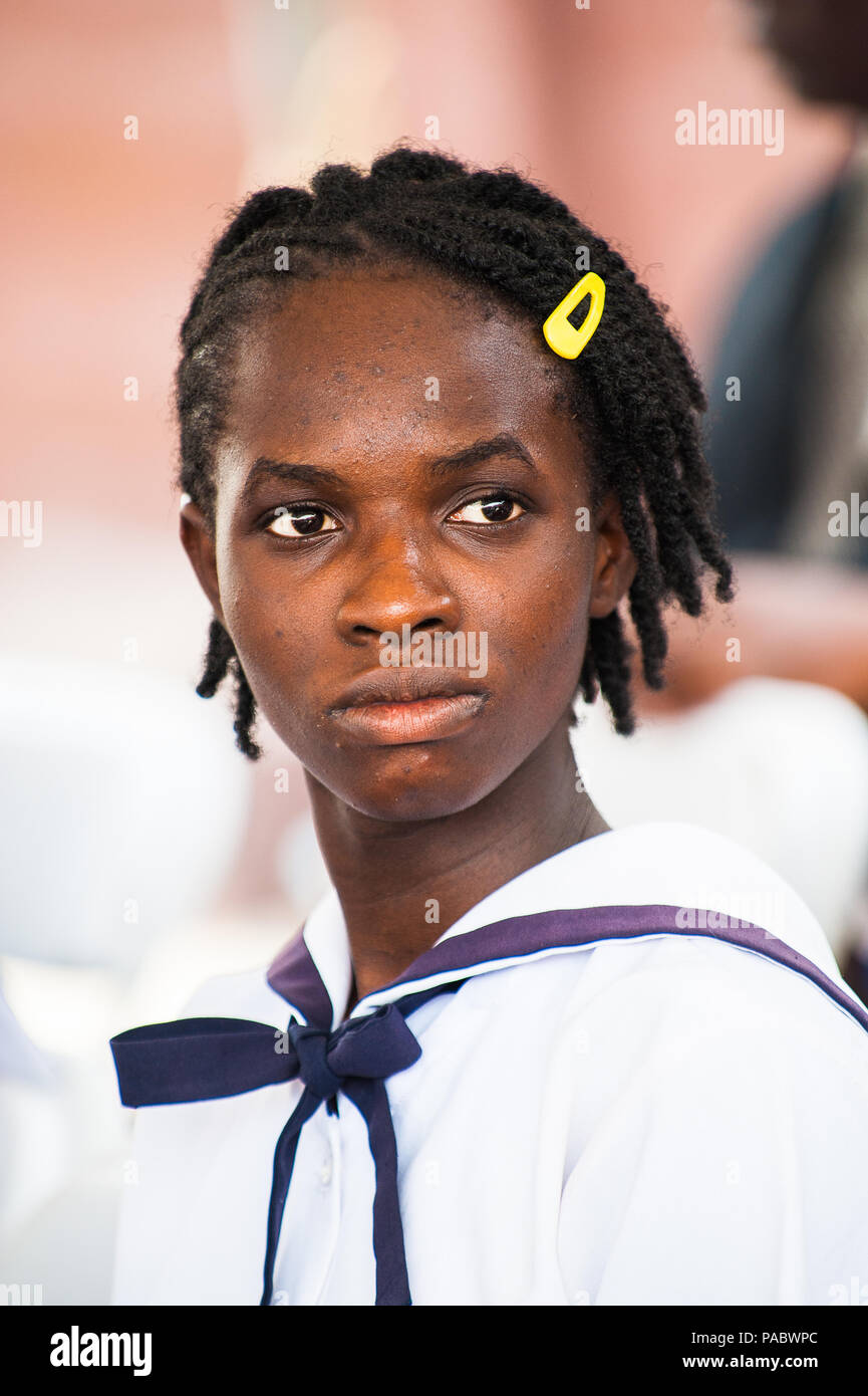 ACCRA, GHANA - MARCH 4, 2013: A student from one of the Ghanaian ...