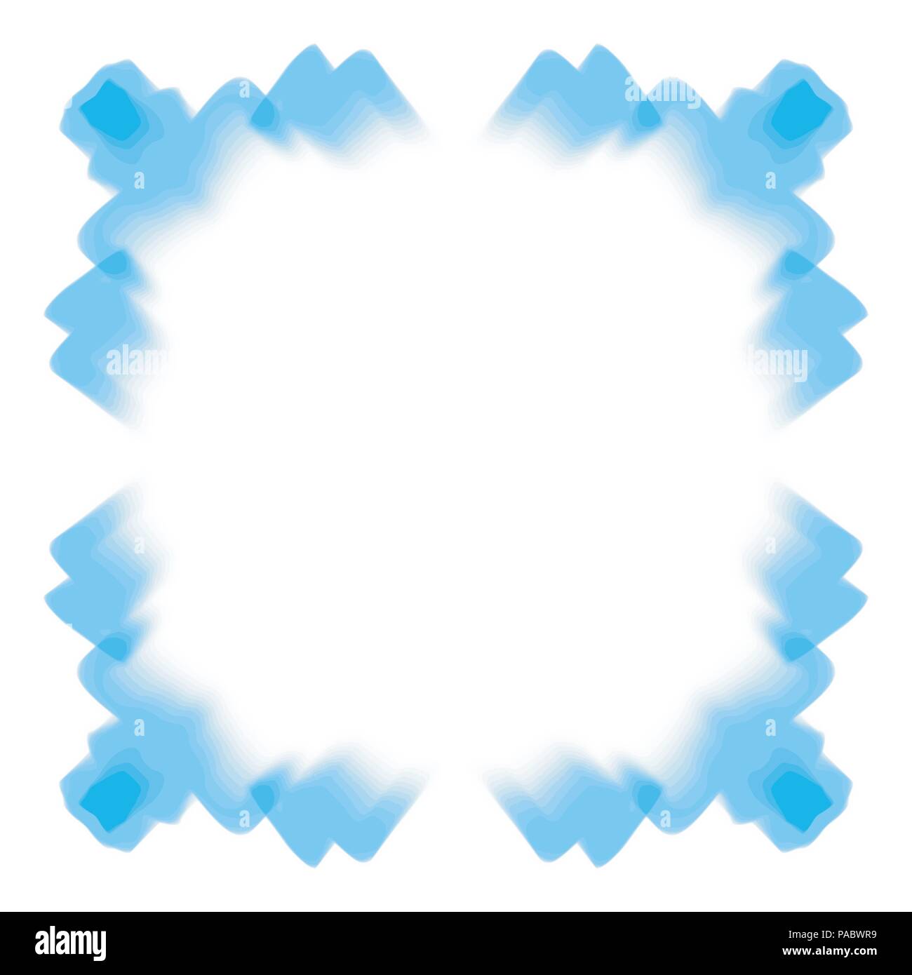 blue watercolor frame border mirror pattern, vector illustration Stock ...