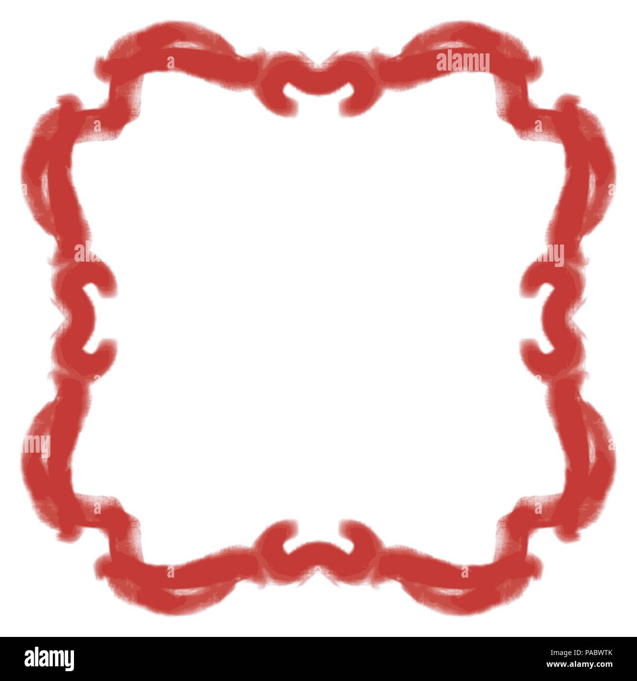 red watercolor frame border mirror pattern, vector illustration Stock ...