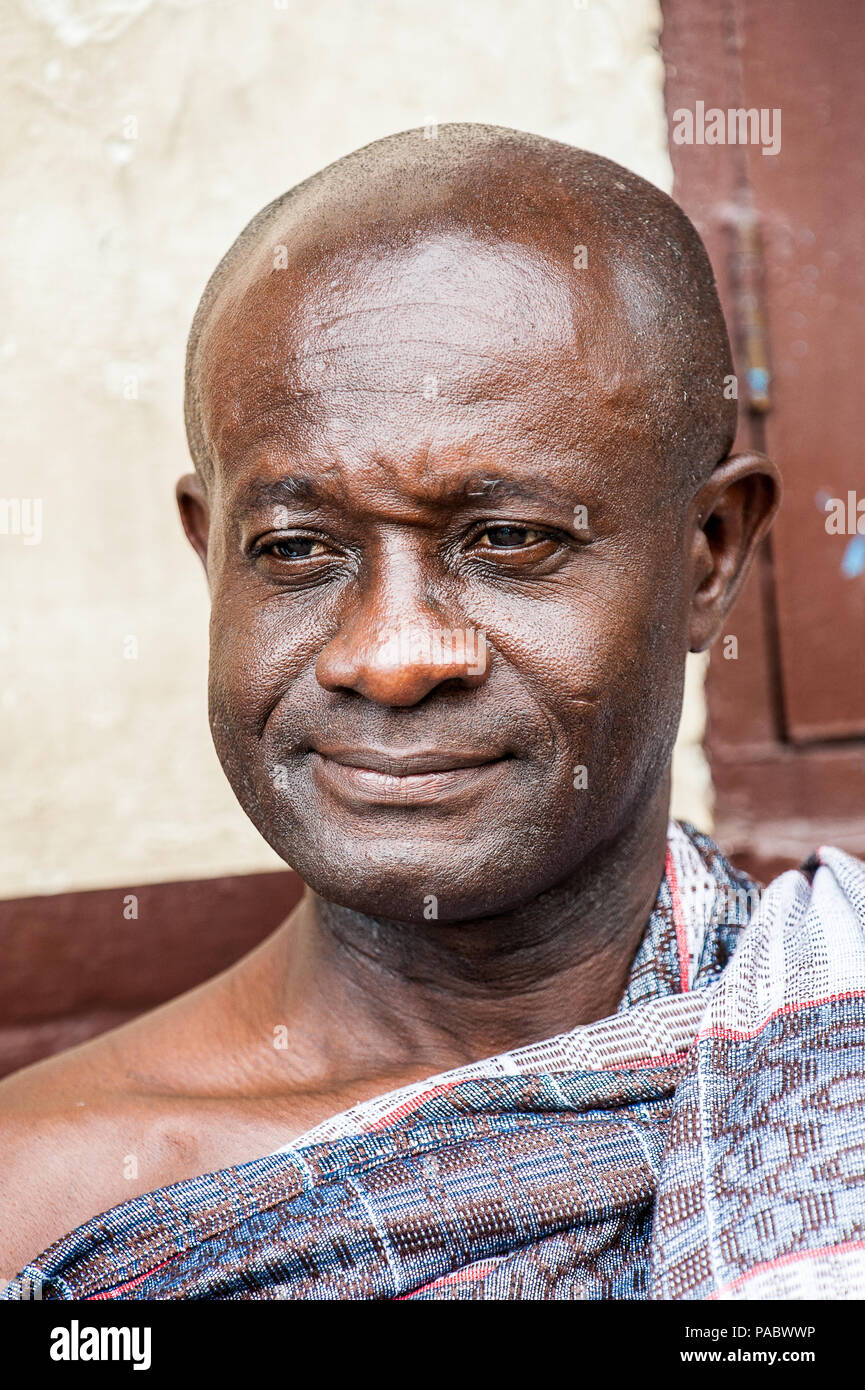 ACCRA, GHANA - MARCH 4, 2012: Unidentified Ghanaian man portrait in ...