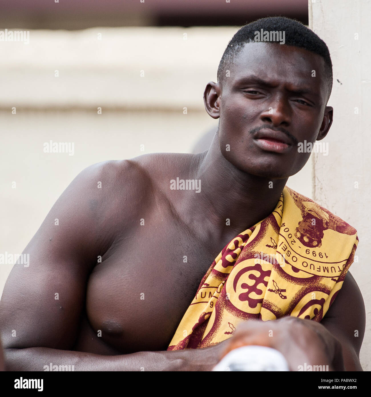 ACCRA, GHANA - MARCH 4, 2012: Unidentified Ghanaian man portrait in ...