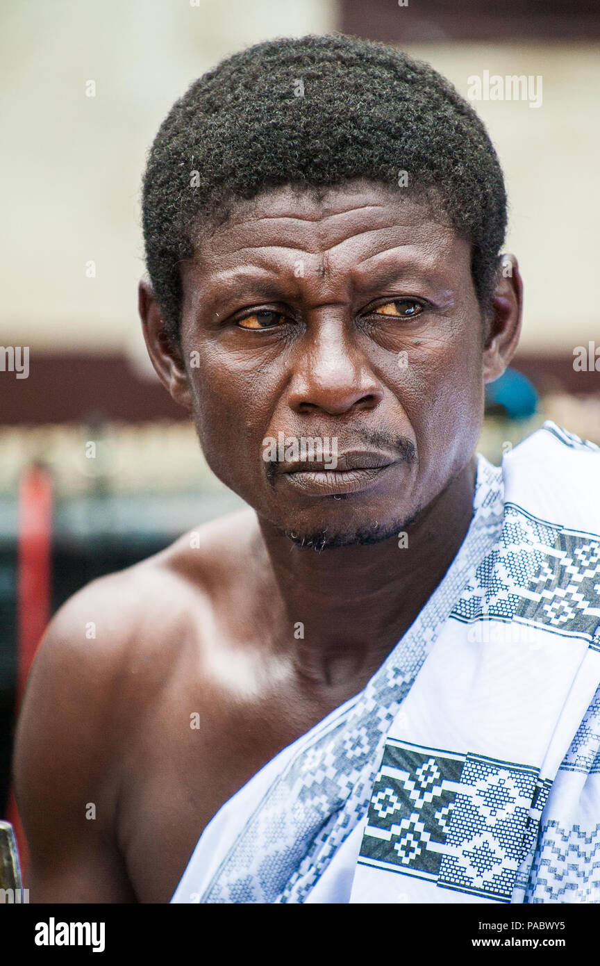 ACCRA, GHANA - MARCH 4, 2012: Unidentified Ghanaian man portrait in ...