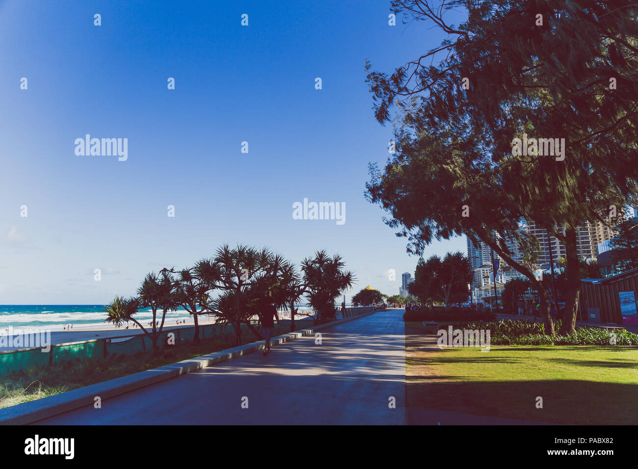 GOLD COAST, AUSTRALIA - January 6th, 2015: beach and greenery view from ...